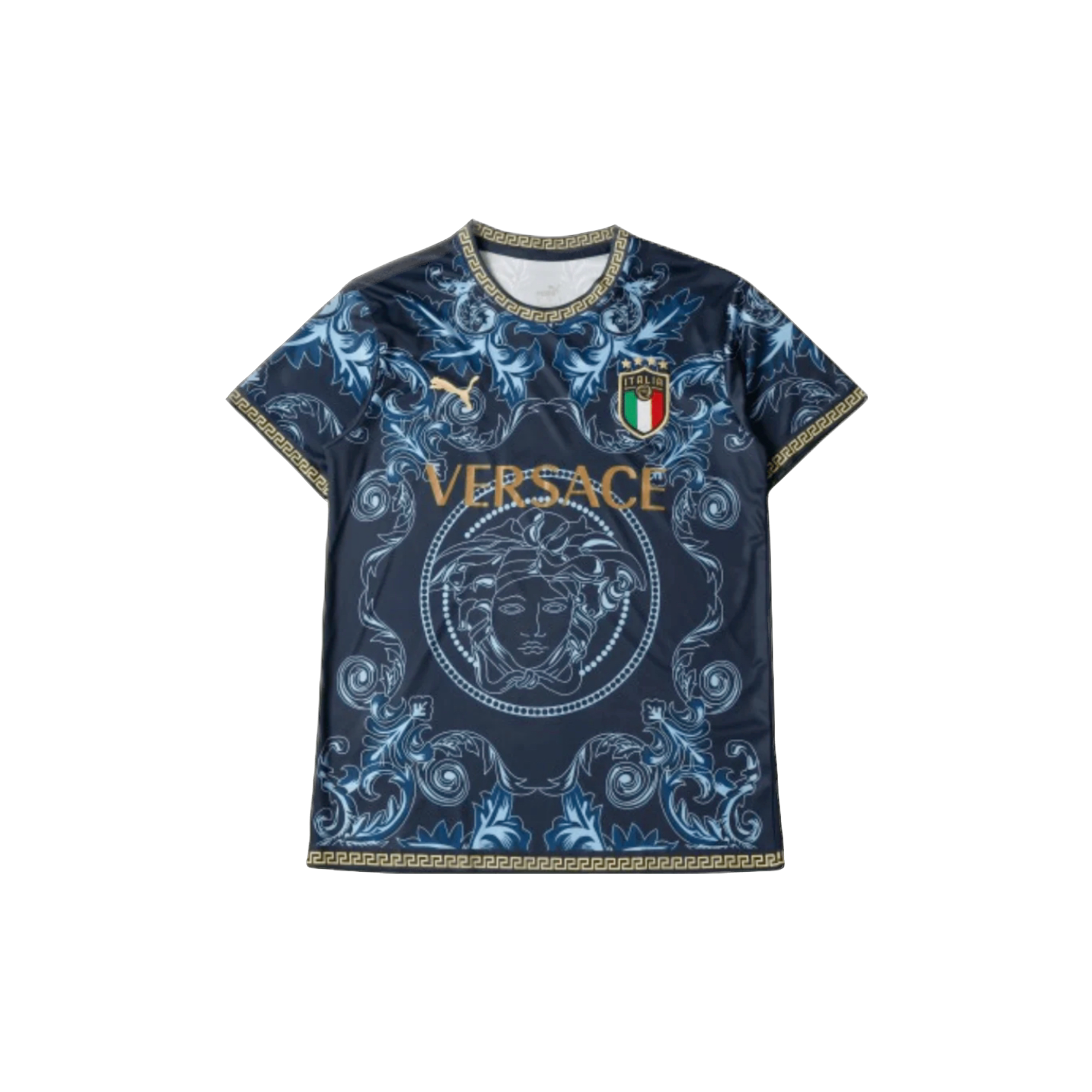 Italy x Versace Home Concept Shirt 2022 - Blue - SOCCALORD